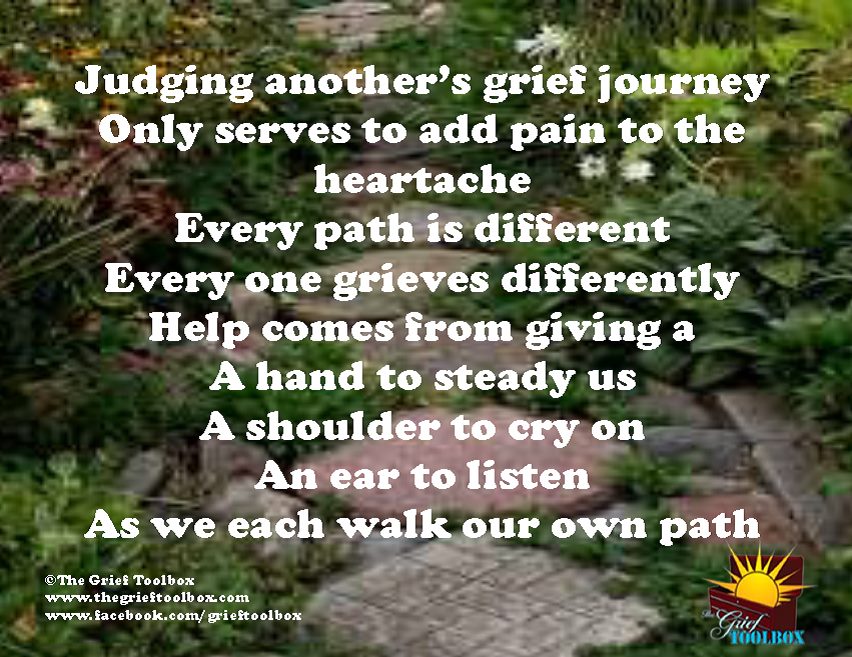 Do not judge an-others grief journey | The Grief Toolbox