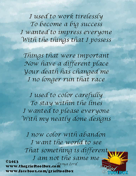 I am not the same me - A Poem | The Grief Toolbox