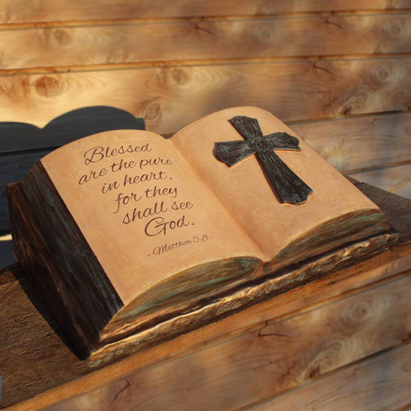 BIBLE & CROSS- Cremation Urn Sculpture | The Grief Toolbox